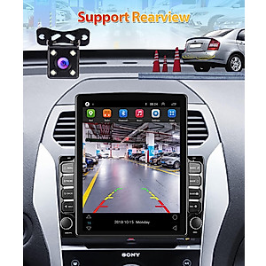 Rimoody Car Stereo Double Din Vertical Car Radio with Bluetooth GPS Navigation, 9.7'' Touchscreen Backup Camera IOS/Android Mirror Link USB FM WiFi Head Unit
