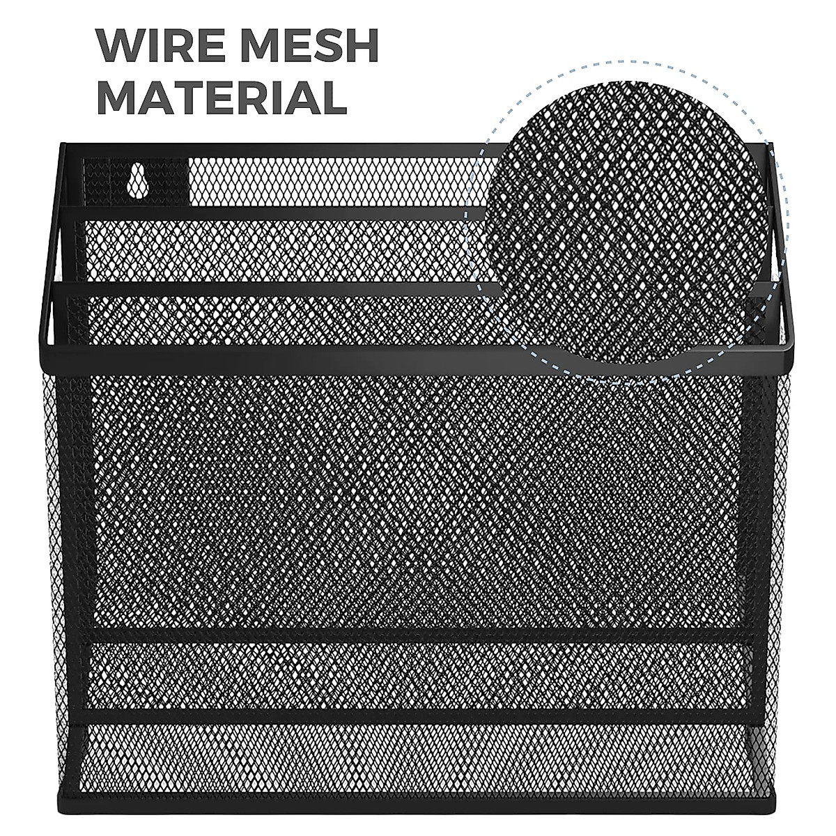 1InTheOffice 3 Tiers File Folder Organizer, Desk Sorter, Black Mesh Organizer