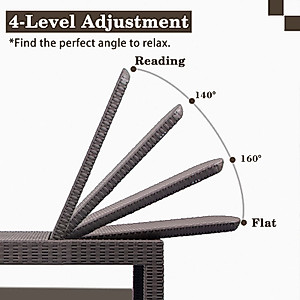 Outraveler Outdoor Chaise Lounge Chair for Pool, Patio Bench Waterproof Sunbed,Mocha