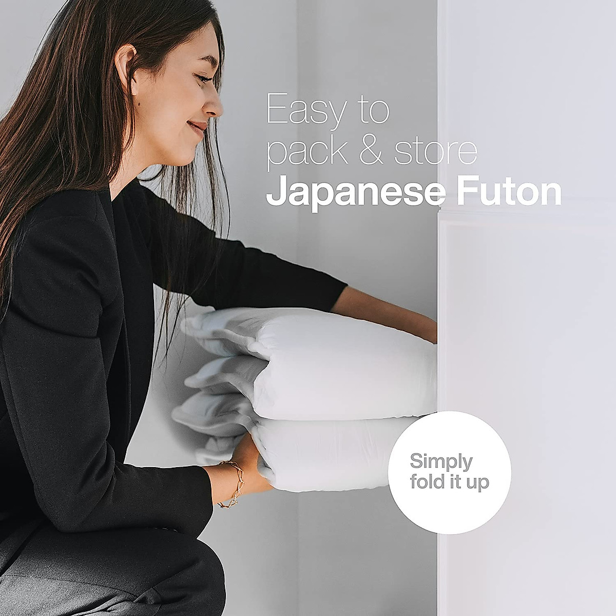 Luxton Home Japanese Shiki Futon Foldable Mattress for Sleep & Travel - Twin-Long