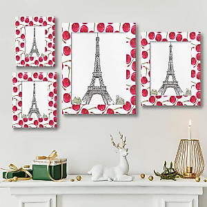 Pardick Cherry 8x10 Picture Frame, Red Fruit Wooden Photo Frames for Tabletop and Wall Display, Picture Frame Home Office Decor