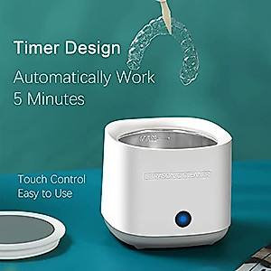 Ultrasonic Cleaner for Dentures, Retainer, Mouth Guard, Aligner, Whitening Trays, Professional Ultrasonic Cleaner Machine 180ml for All Dental Appliances, Jewelry, Diamonds
