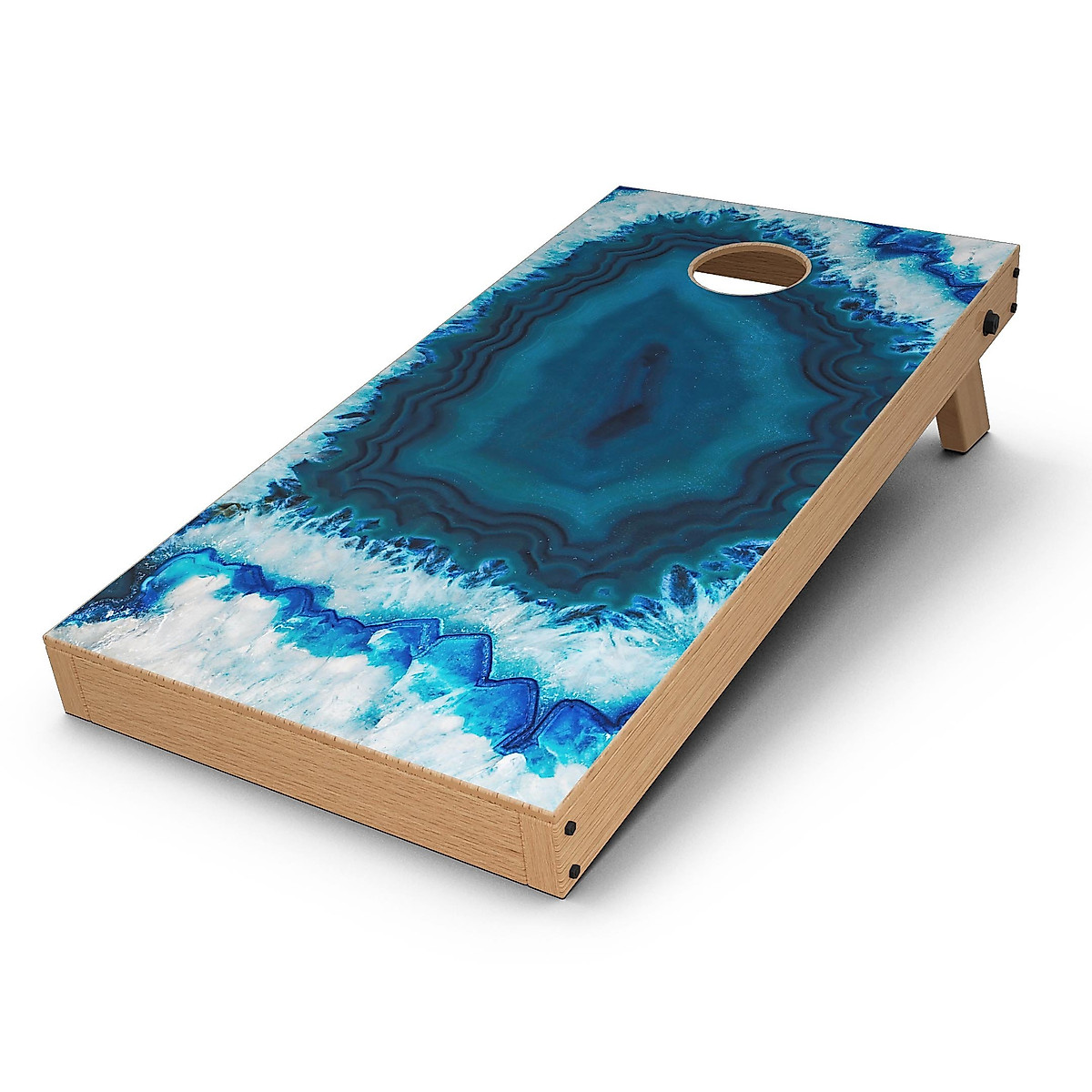 Design Skinz Summer Tropical Skin Set for Cornhole (Skin Only) - Vivid Blue Agate Crystal