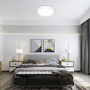 Youtob LED Flush Mount Ceiling Light, 15W 100 Watt Equivalent, 1200lm White Round Lighting Fixture for Kitchens, Closets, Stairwells, Basements, Hallways, Laundrys(Cool White 4000K-White)