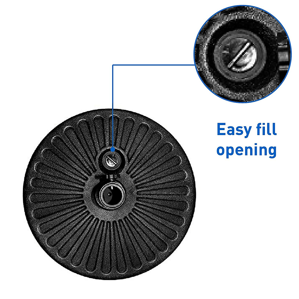 EASYGO PRODUCTS Umbrella Base Water Filled Stand-Outdoor Patio Market-Heavy Duty, Black-New