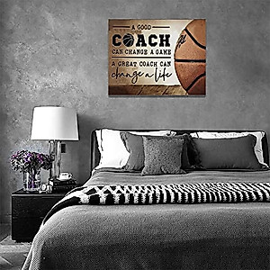 Basketball Wall Art Motivational Sport Basketball Pictures Wall Decor Team Inspirational Painting Canvas Prints Framed Modern Artwork For Living Room Bedroom Bathroom 12"X16"