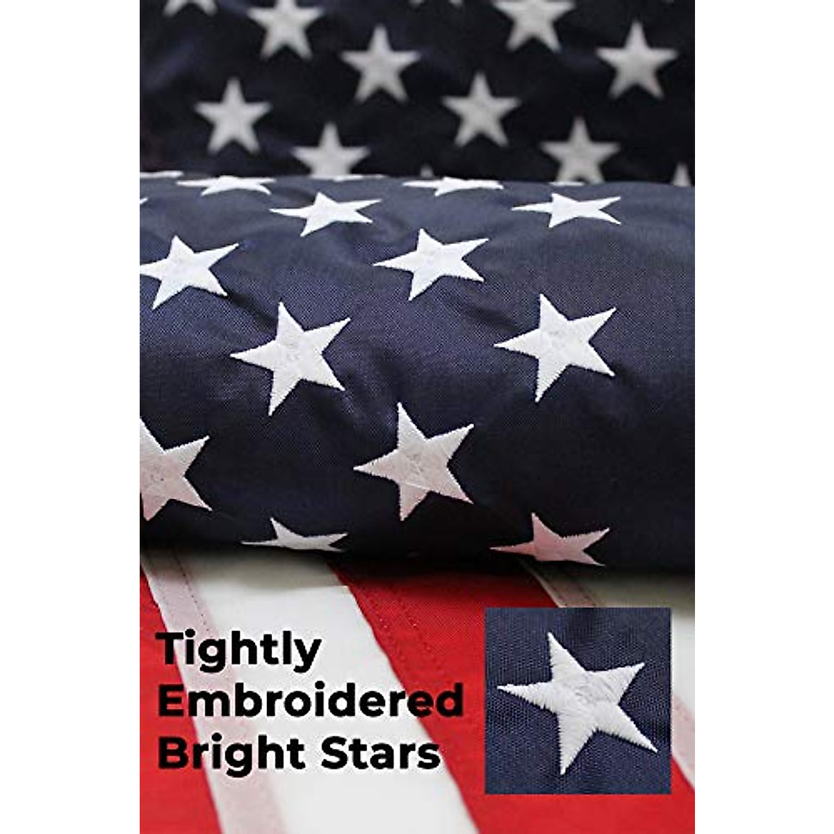2x3 Ft American Flag | 100% Made in USA | US Flag in Heavy Duty Outdoor Nylon - UV Fade Resistant - Premium Embroidered Stars, Sewn Stripes, and Brass Grommets (2 x 3 Foot)