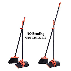 Broom and Dustpan Set for Home, Dustpan and Broom Set, Broom and Dustpan Combo for Office Home Kitchen Lobby Floor Use Dustpan Broom Set