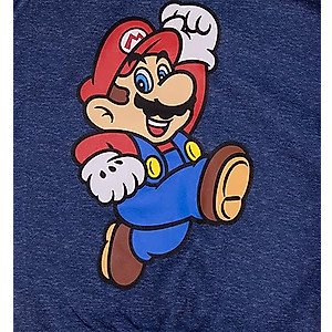 Nintendo Super Mario Graphic Boys Hooded Fleece Varsity Jacket for Kids and Toddlers (Size 14/16, Blue)