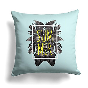 iiRov Summer Design Ink-Fuzed Decorative Throw Pillow - Mint Summer Time