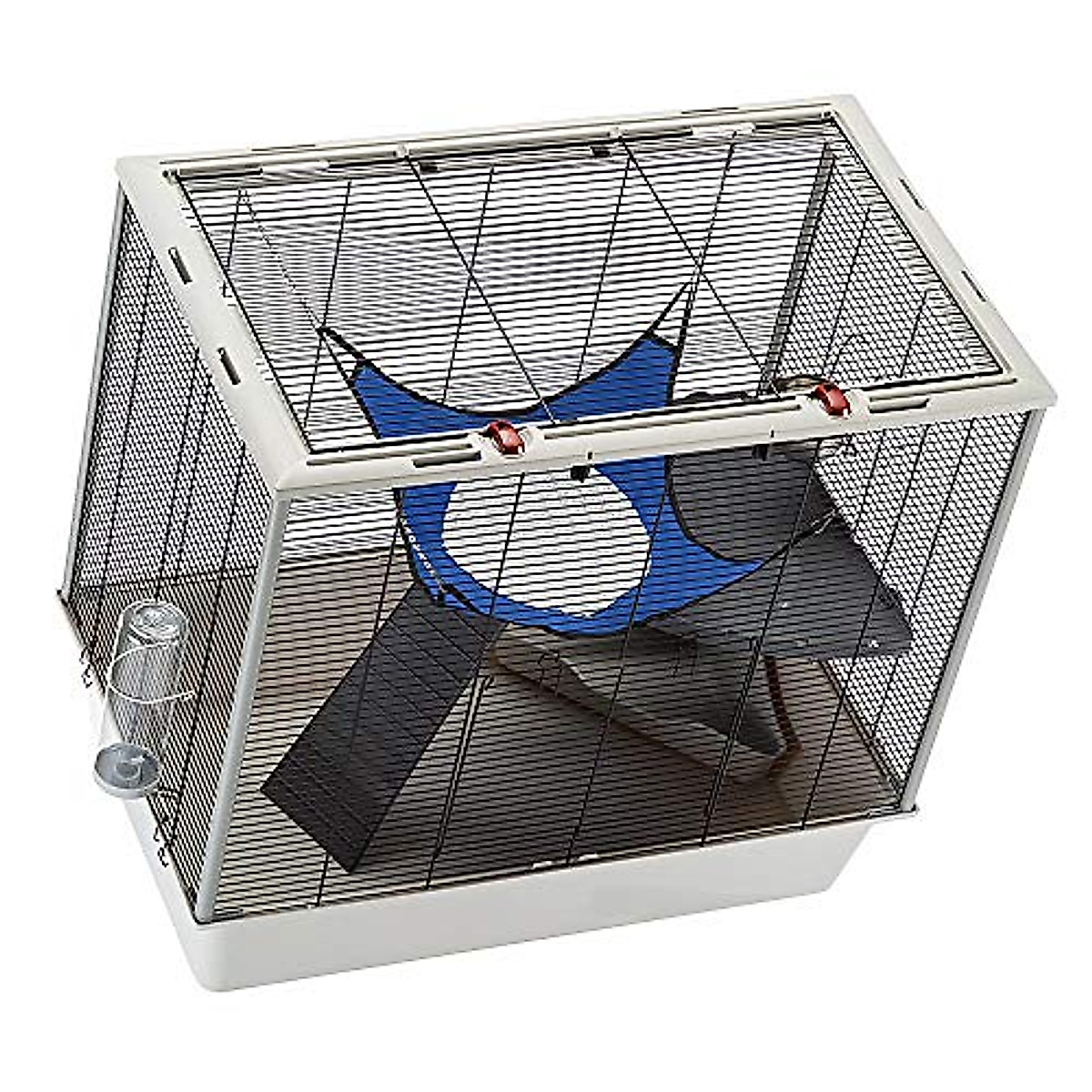 Ferplast Comfortable Ferret and mice cage FURAT, Two-Storey Structure with Accessories Included, Reinforced Corner, Red, 78 x 48 x h 70 cm
