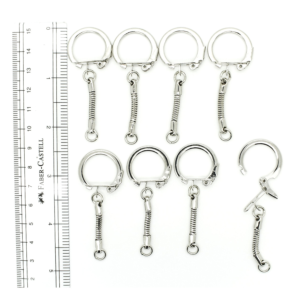 Key Chains Snake Chain with Snap End and Jump Ring for Craft Findings - Pack of 50