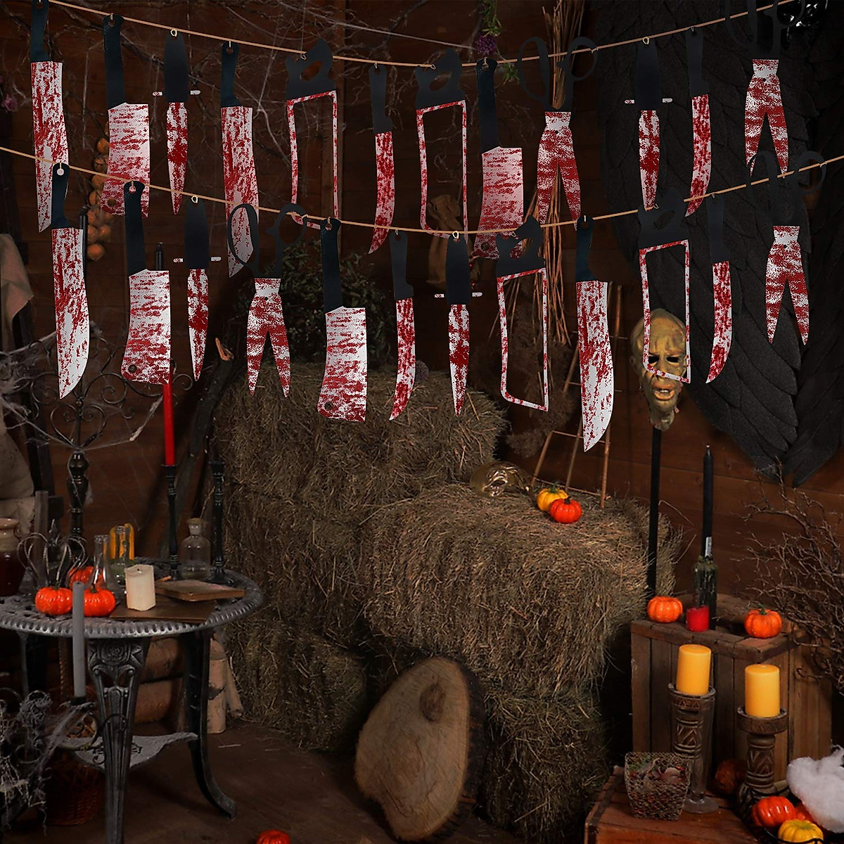 Bloody Weapons Garland Banner - Halloween Zombie Vampire Party Decorations Supplies
