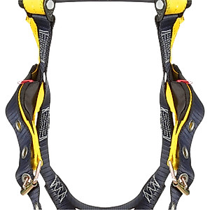 3M DBI-SALA Delta 1101254 Vest Style Harness, With Shoulder D-Rings, Tongue Buckle Legs, 420 LB Capacity, Universal, Yellow/Navy