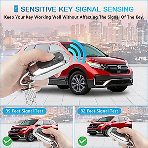 1797 Key Fob Cover for Honda Civic 2022 2023 CR-V HR-V Accessories Keychain Car Remote Shell Bling Crystal TPU Silver