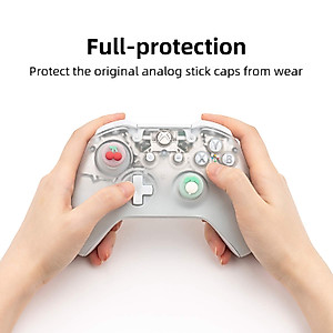 GeekShare Fruits Theme Xbox One Controller Thumb Grips, Thumbsticks Cover Set Compatible with Xbox One Controller, 2 Pair / 4 Pcs - Cherry and Turnip