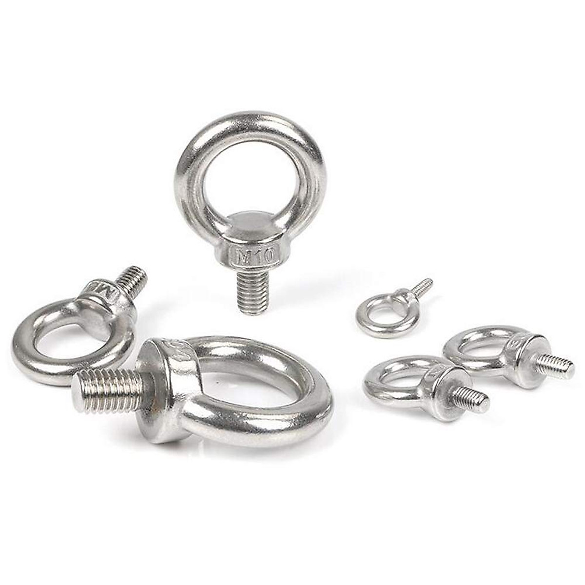 10 Pieces 304 Stainless Steel Screw Rings Lug Thread Shoulder Lifting Eye Bolt Screws Lifting Rings Eye Bolts, M3