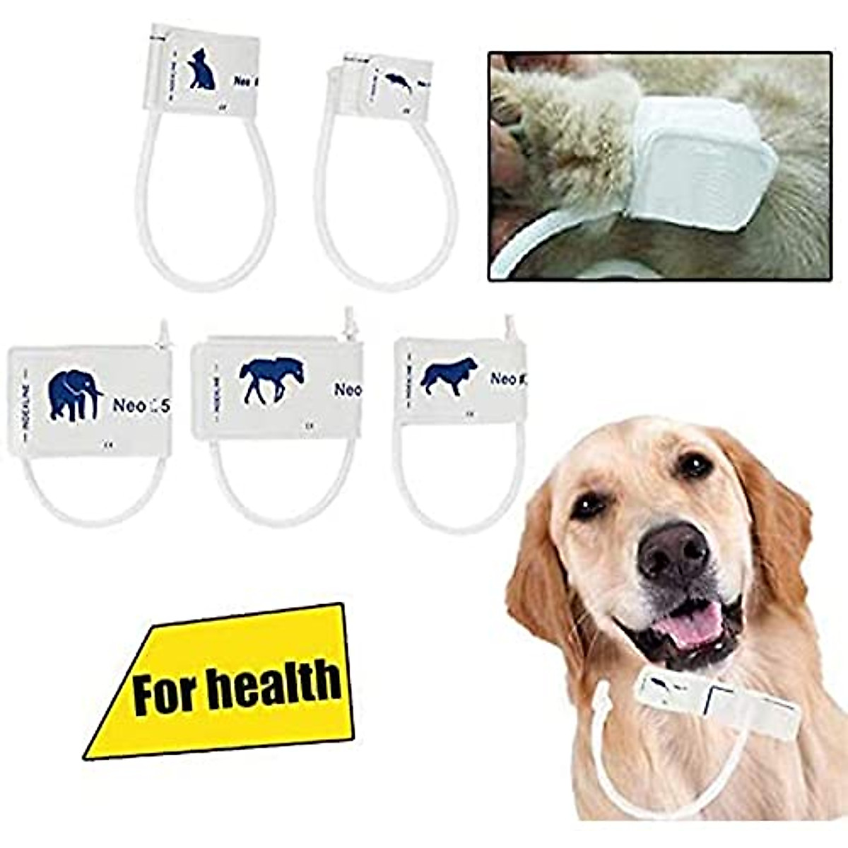 5 Pcs Veterinary Animal Blood Pressure Cuff,Disposable Pet Cat Sphygmomanometer Cuff Accessories - Fit Most Animal Monitor with 2 Kinds of Interfaces(#2 Cat)