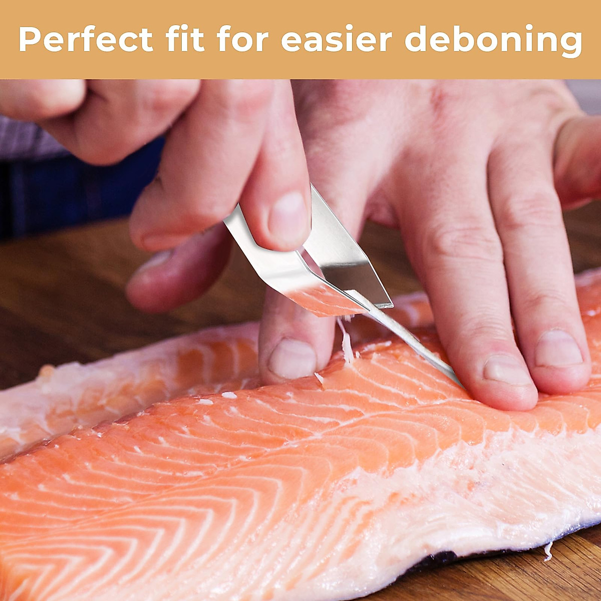 Fish Bone Tweezers, 2 Pcs Heavy-Duty Stainless Steel Kitchen Tweezers, Professional Stainless Steel Flat and Slant Pliers Remover Tool, Needle Dones, for All Kind of Fish