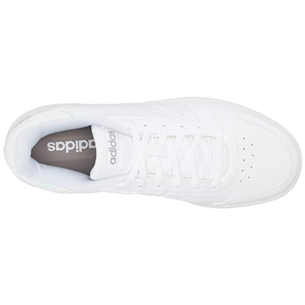 adidas womens Hoops 2.0 Sneaker, White/White/Grey, 11 US