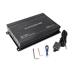 Car Audio Amplifier ZE1000.1 2000W Monoblock Class D MOSFET Subwoofer Audio, 1-4 Ohm Stable, Low Pass Crossover, Mosfet Power Supply, Stereo