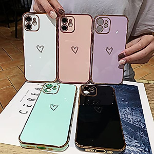 LUTTY Compatible with iPhone 12 Case Cute, Soft Tup Phone Cases for Women, [Full Reinforced Camera Protection] & [Raised Corners Bumper] Cover for iPhone 12 (6.1 Inch) -Candy Pink