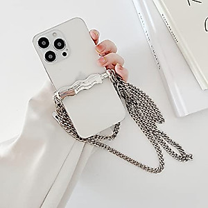 CQUUKOI Phone Lanyard Holder,Phone Clip with Lanyard Metal Crossbody Phone Chain Clip Mobile Phone Buckle Phone Tether Safety Strap Compatible with iPhone, Galaxy & Most Smartphones (Wave Love)