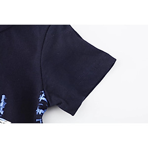 BIBNice Toddler Boys Clothes Kids Summer Short Sleeve Little Boys Clothing Sets Firetruck Size 3T