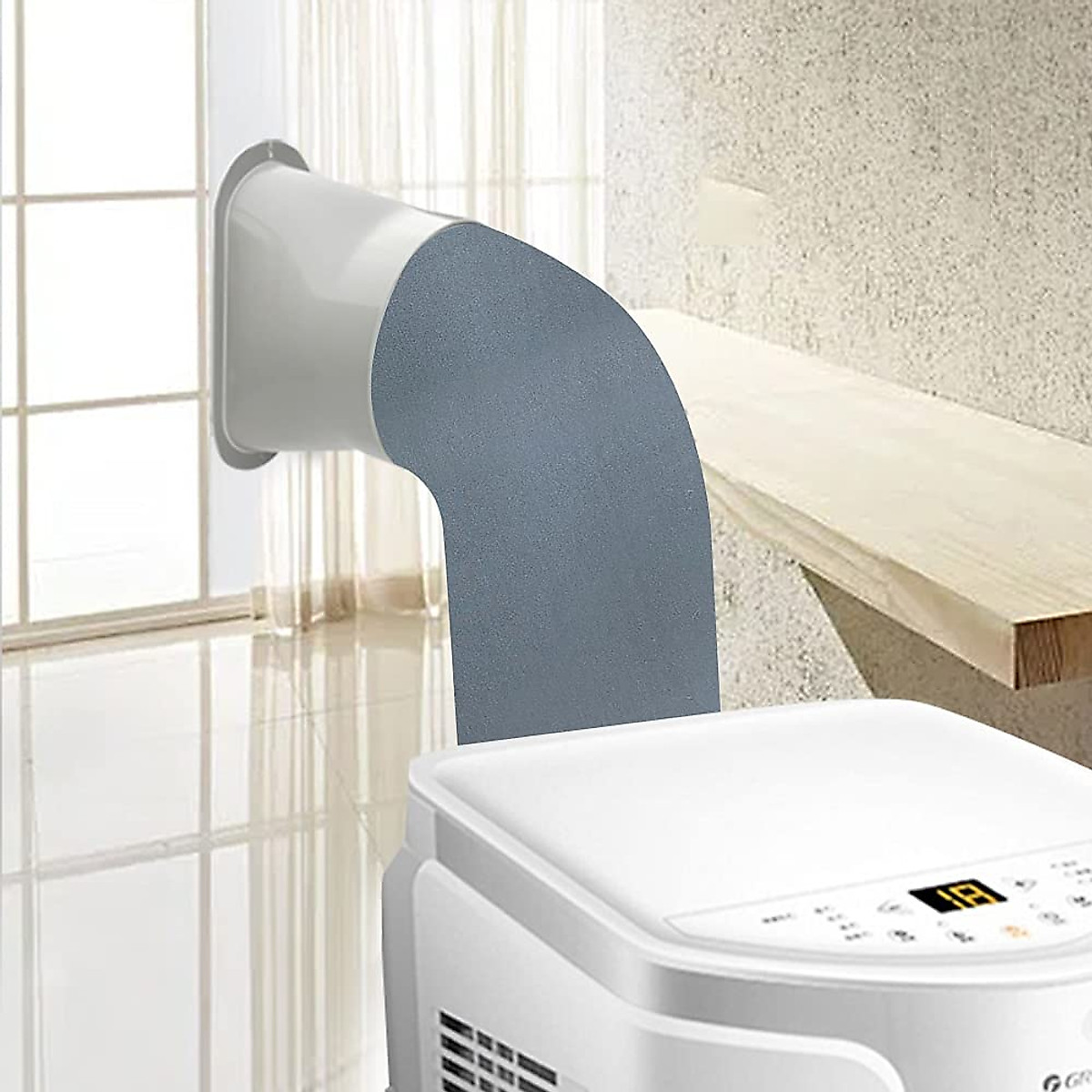 ikasus Insulated Hose Cover for Portable Air Conditioners Universal Fit Both 5 inch and 5.9 inch Diameter Exhaust Duct Vent Hose Cover Air Conditioner Energy Saving Dust Hose Protective Cover Gray