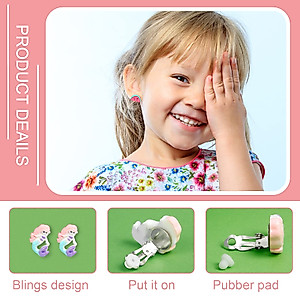 DEVIENG Clip On Earrings, 32 Pairs Hypoallergenic Clips Earrings Sets Suitable for Ages 4-12 Little Girls, Cute Small Clips On Earrings Jewelry Gifts Set