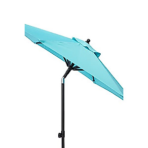 SUNA OUTDOOR 7Ft Patio Market Umbrella Outdoor Table Umbrellas Push Up with 6 Sturdy Ribs, Adjustable Height and Tilt Pole, Easy Push Up Open, for Garden Deck Commercial, Blue