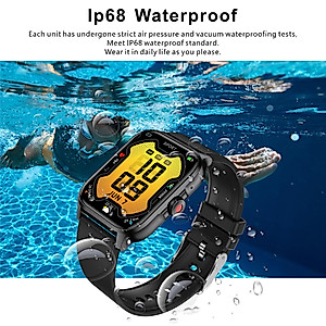 Yihou Fitness Tracker Heart Rate Blood Pressure Watch Blood Oxygen Monitor Pedometer Step Counter Activity Tracker Big Fitness Tracker for Women Men Smart Watch for Android Phones Compatible iPhone