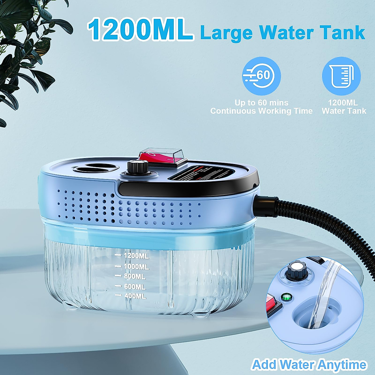 AUXCO Steam Cleaner, 1200ml High Pressure Steamer for Cleaning Handheld Steam Cleaner for Home,High-Temperature Steamer Cleaner for Car,Upholstery,Kitchen, Bathroom,Car Detailing,Grout and Tile