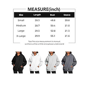 EFAN Oversized Sweatshirts Womens Hoodies Pullover Long Sleeve Fleece Sweaters With Pockets Fall Fashion Winter Clothes Outfits Y2k Teen Girls 2023 Grey