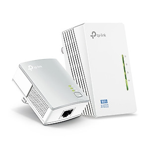 TP-Link Powerline WiFi Extender - Powerline Adapter with WiFi, WiFi Booster, Plug & Play, Power Saving, Ethernet over Power, Expand both Wired and WiFi Connections, AV600 (TL-WPA4220 KIT)