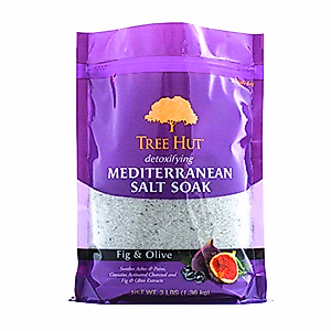 Tree Hut Detoxifying Mediterranean Salt Soak Fig & Olive, 3Ibs, Ultra Hydrating Epsom for Nourishing Essential Body Care