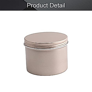 Othmro 1Pcs Round Aluminum Cans Tin Can Screw Top Metal Lid Containers 120ml/3.4 oz, 65 * 50mm (D*H) Gold Color Aluminum Containers for Lip Balm, Crafts, Cosmetic, Candles