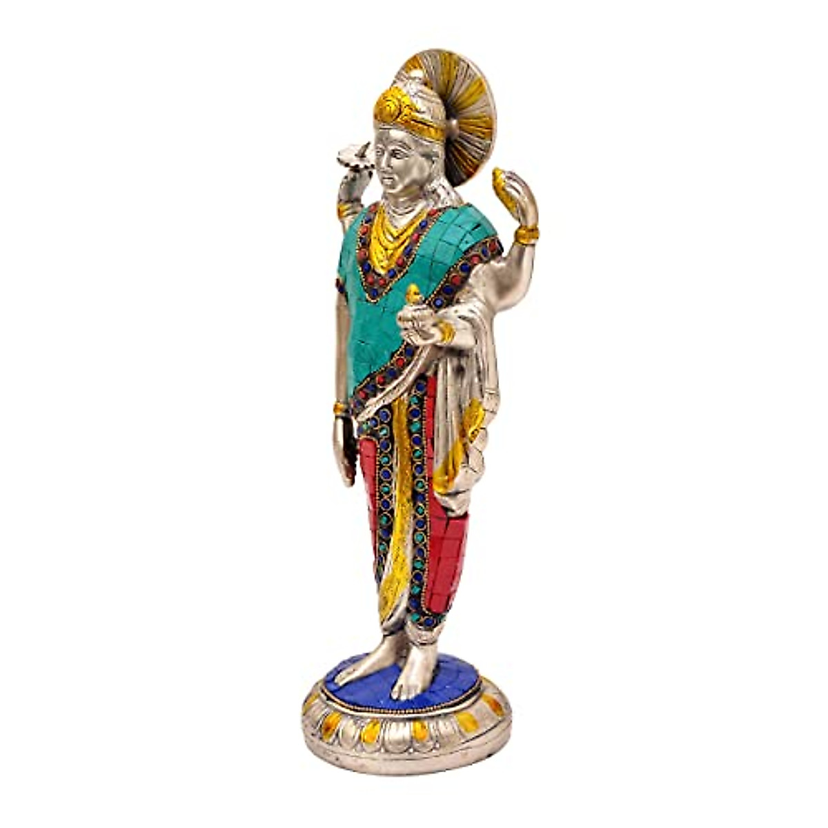 Amazon Brand - Umi Dhanvantri Dhanvantari God Idol Statue Inlay Work (Height 18.5 Inch)