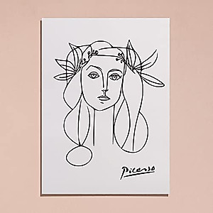 Wall Art Print Picasso Portrait of Francoise Gilot Art Print | Pablo Picasso Woman Sketch, Picasso Lithograph Line Drawing, Vintage Exhibition Poster #PP23 11x17 Inches