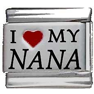 I Heart My Nana Red Heart Laser Italian Charm