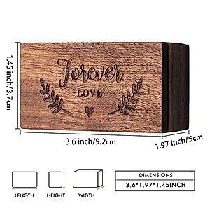 AW BRIDAL Ring Bearer Box Wedding Ring Box Walnut Wood Engagement Ring Box Jewelry Organizer Gift Box for Christmas Wedding Ceremony Proposal
