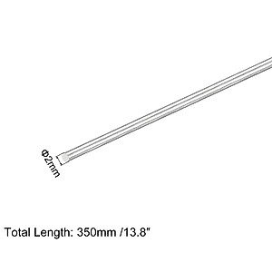 MECCANIXITY 304 Stainless Steel Round Rods, 2mm x 350mm Solid Shaft Rods for DIY Craft Model Car Helicopter Airplane, Pack of 10