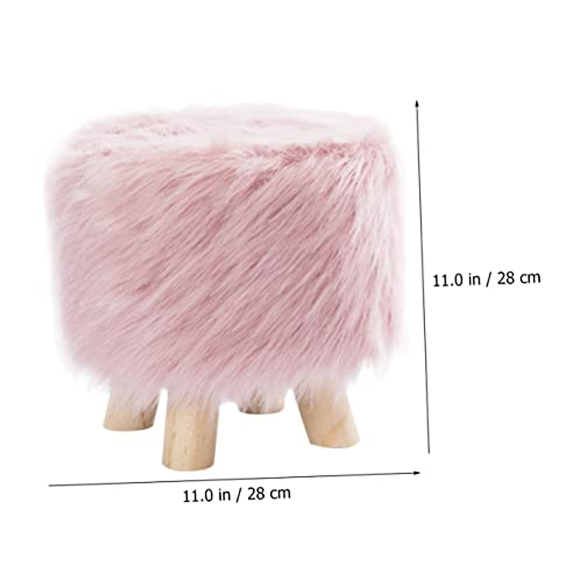 JEWEDECO Plush Footrest Stool Kitchen Step Stool Non-Slip Stool Floor Chair Stools Chairs for Dressers for Furry Floor Foot Rest Potty Training Stool Polyester