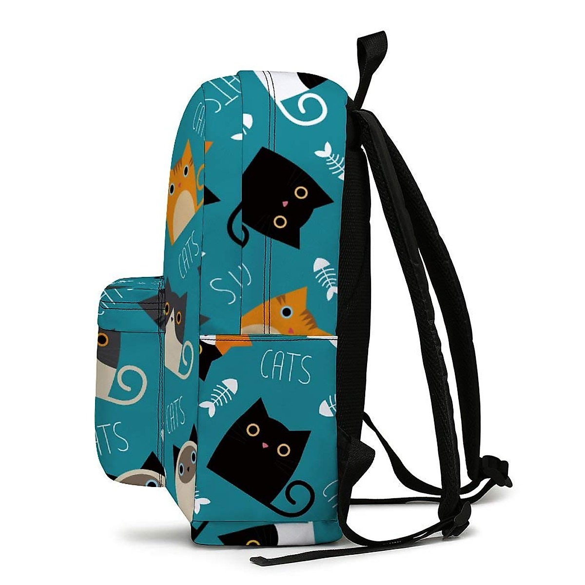 YCGRE Cat School Backpack, Lightweight Cute Kids Backpack Classic Bookbag Cool Daypack for Teen Boys Girls High School Student, 17 Inch