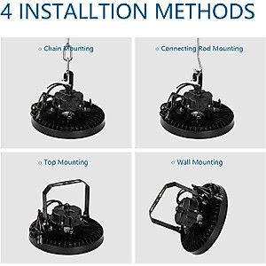 Sokply UFO LED Warehouse Light High Bay Dimmable 0-10V with US Plug 4Ft Cable, 200W (Eqv.1000W MH/HPS), 5000K, lP65 Commercial Area Lighting Fixture for Warehouse Workshop Garage Barn, UL Listed