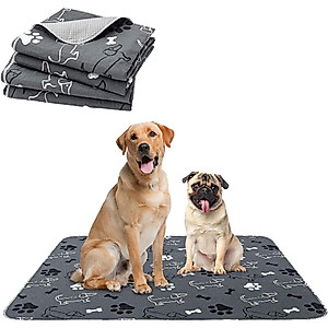 PAWCHIE Washable Pee Pads for Dogs - 2 Packs Large 34" x 41" Non-Slip Reusable Dog Potty Training Mat for Pet Playpen, Super Absorbent Puppy Whelping Pad for Small Medium Large Dogs