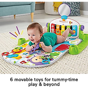 Fisher-Price Baby Gym & Activity Mat, Deluxe Kick & Play Piano Gym with Musical Toys, Lights & Smart Stages Learning
