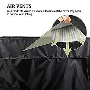 KylinLucky Outdoor Furniture Covers Waterproof, 3-Seater Patio Sofa Cover Fits up to 79W x 37D x 35H inches Black