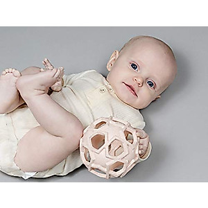 HEVEA Star Activity Ball Toy Made from 100% Upcycled Natural Rubber - Soft and Easy to Hold Baby Ball for Ages +4 Months - Plant Based, Plastic-Free, BPA-Free (Blue)