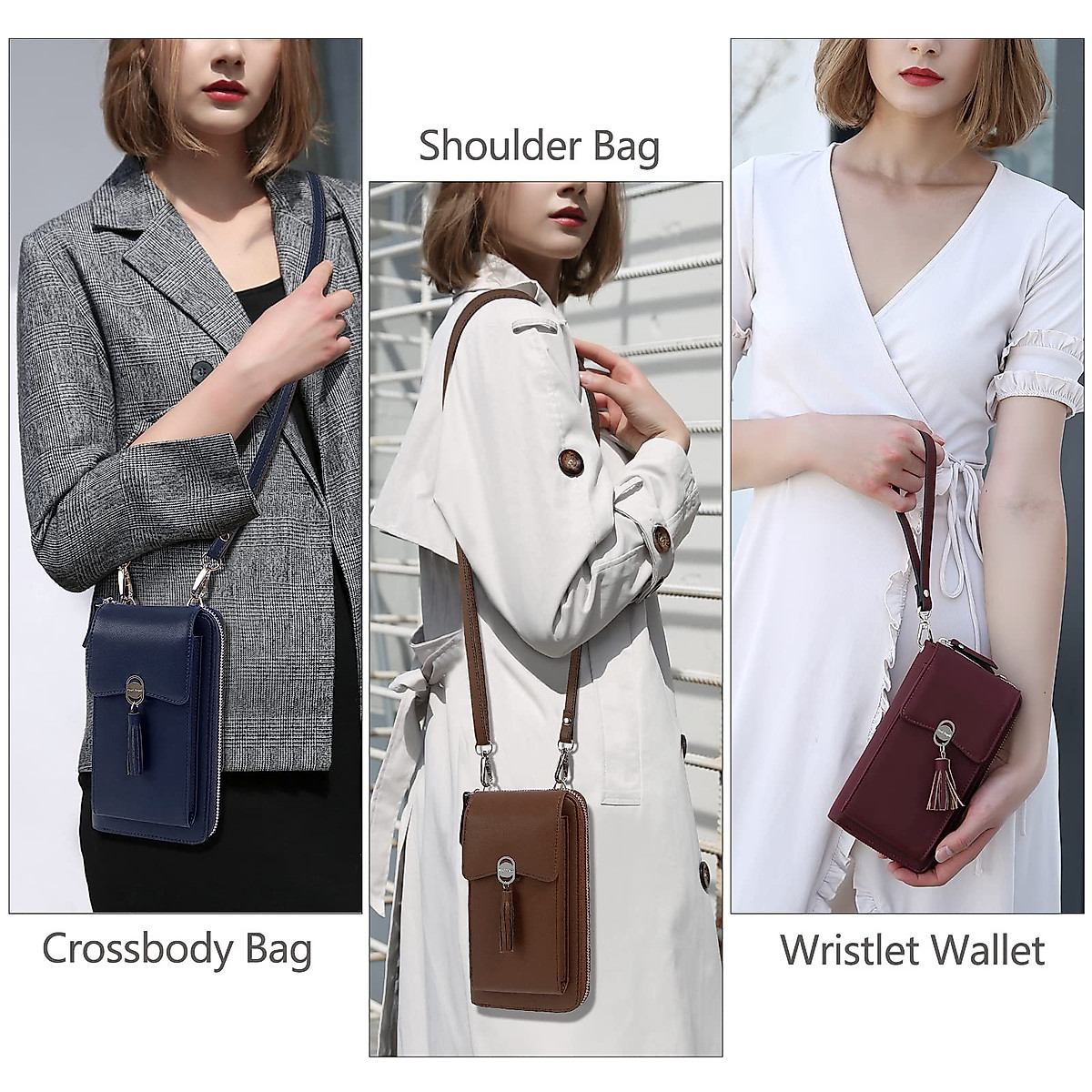 Pearl Angeli Small Crossbody Phone Bag RFID Women Wallet Cellphone Credit Card Purse with Adjustable Shoulder Strap